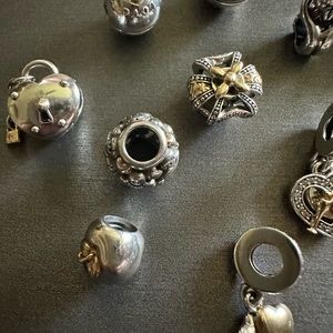 Pandora | Jewelry | Pandora Sterling Silver Bracelet With 4k Gold Snap ...